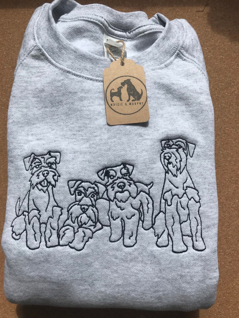Embroidered Schnauzer Sweatshirt- With Miniature, Standard & Giant ...