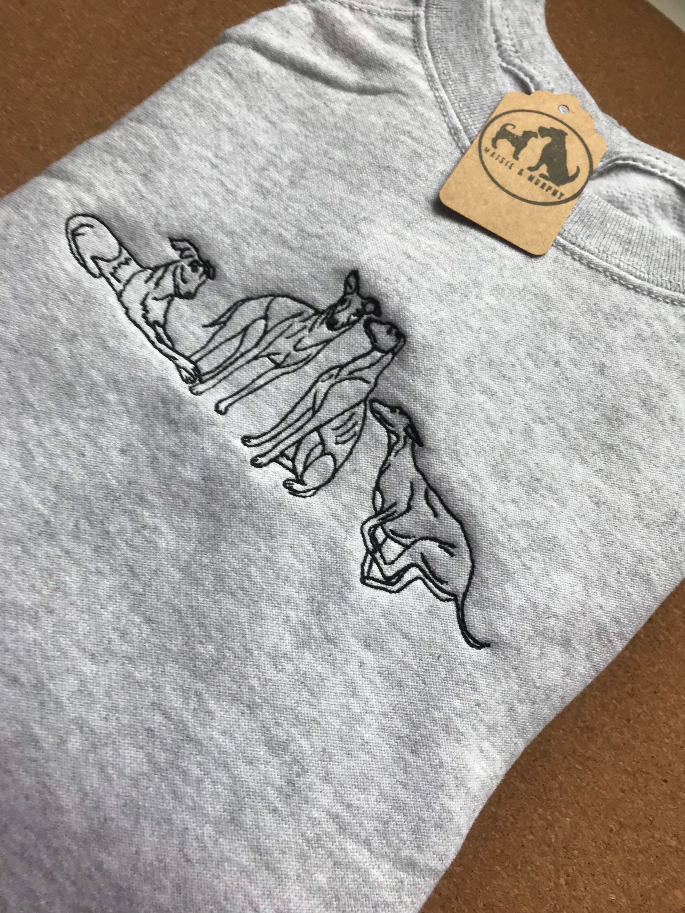 Embroidered Greyhound Sweatshirt Gifts for dog lovers. | Etsy