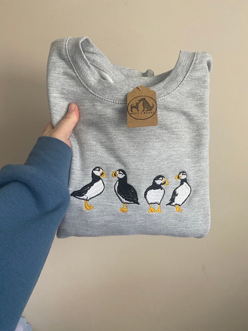 Puffin Embroidered Sweatshirt Puffin Gifts for Puffin Lovers.puffin ...