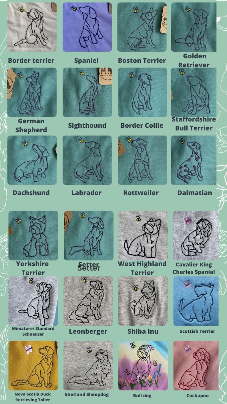 Dog Outline Bag - Various Breeds Available - Cross Body Bag - for Dog ...