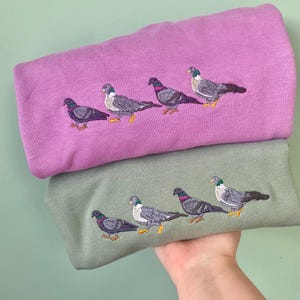 Pigeon Embroidered Sweatshirt - Bird Gifts for Pigeon Lovers. City ...