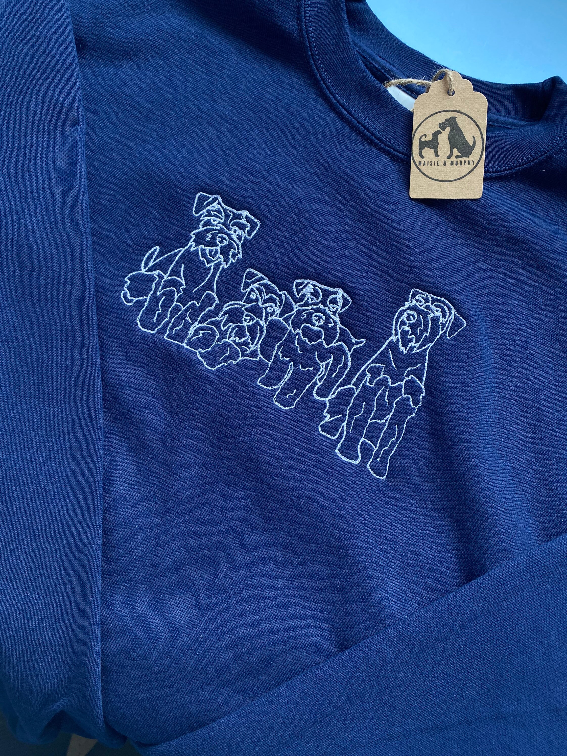 Embroidered Schnauzer Sweatshirt- With Miniature, Standard & Giant ...