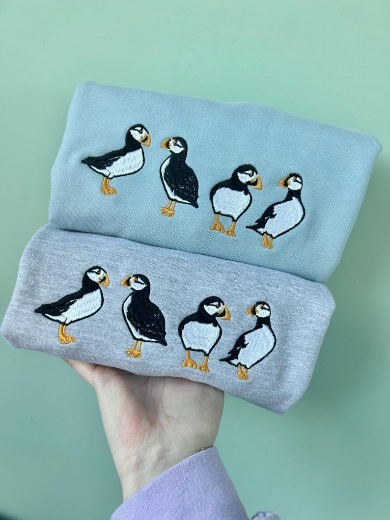 Puffin Embroidered Sweatshirt - Puffin Gifts for Puffin Lovers.puffin ...