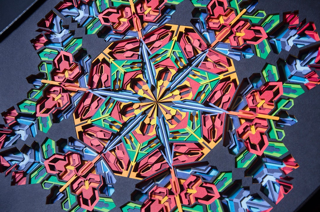 Scarlet Macaw Multi Layered Paper Sculpture / Snow Crystal Geometry ...