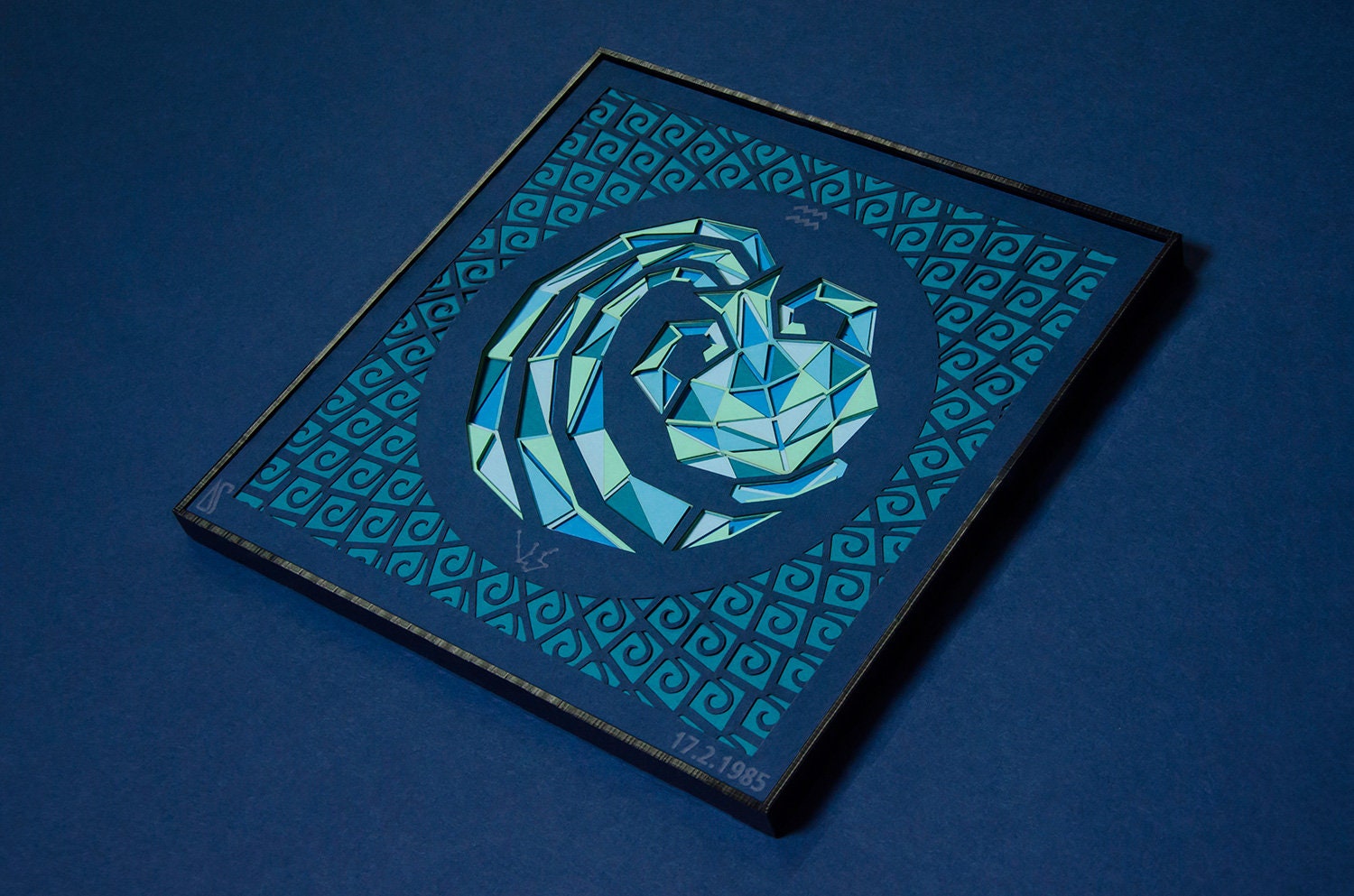Aquarius Zodiac Paper Sculpture / Personalized Papercut Birthday Gift ...