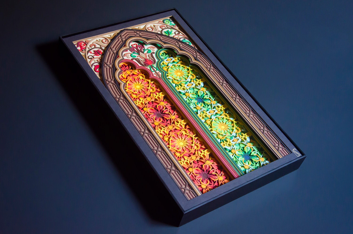 Multi Layered Paper Sculpture / Twin Archway Design Paper Illustration ...