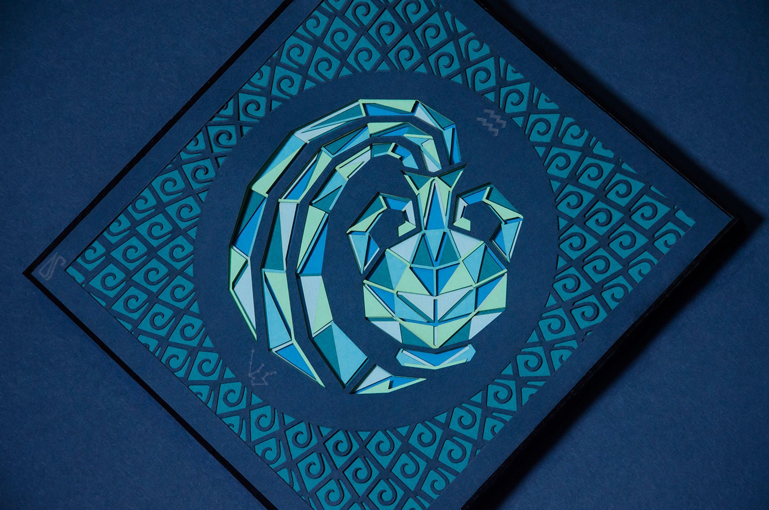 Aquarius Zodiac Paper Sculpture / Personalized Papercut Birthday Gift ...
