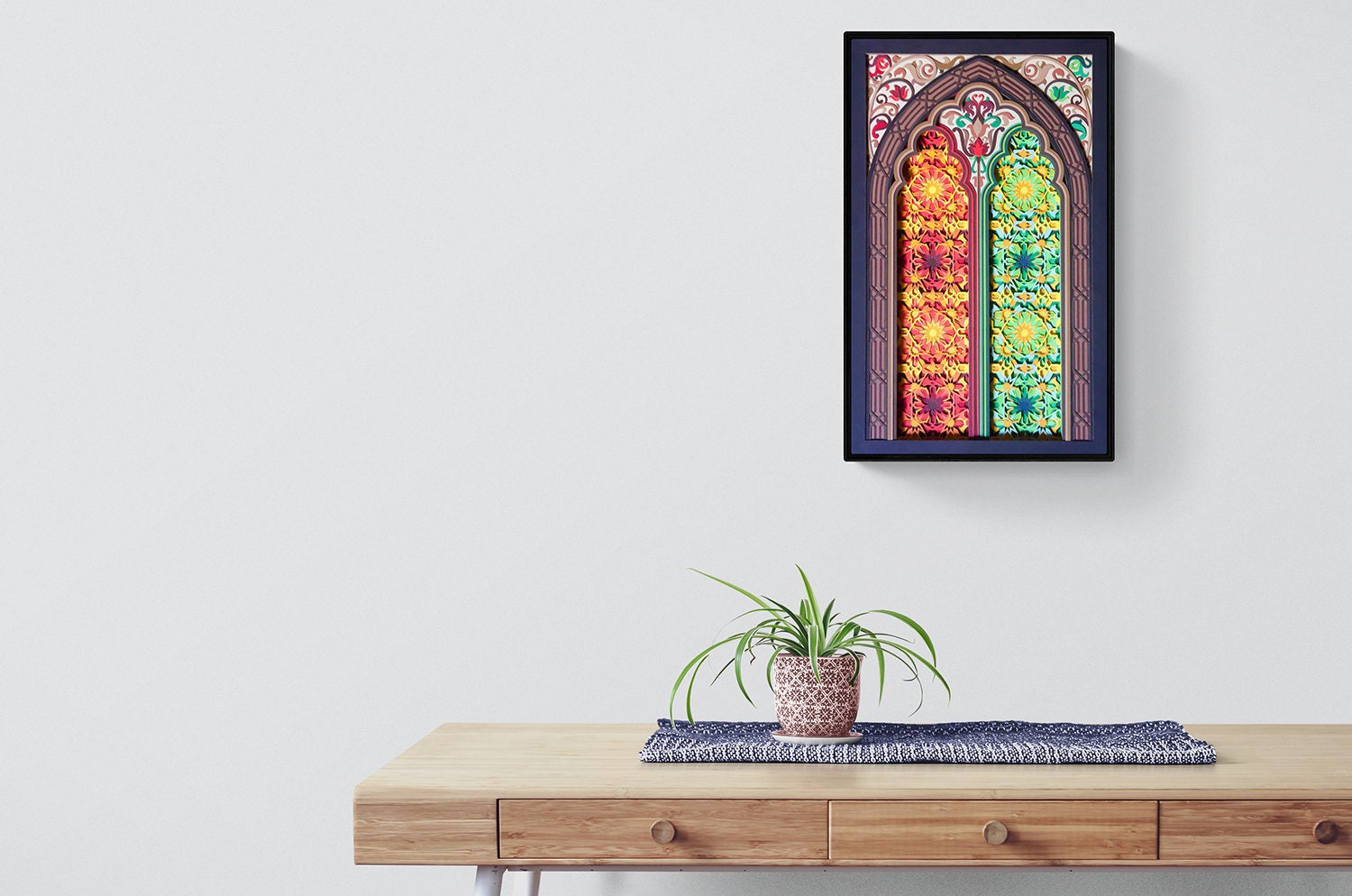 Multi Layered Paper Sculpture / Twin Archway Design Paper Illustration ...