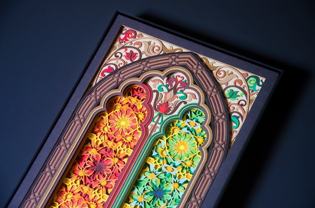 Multi Layered Paper Sculpture / Twin Archway Design Paper Cut ...