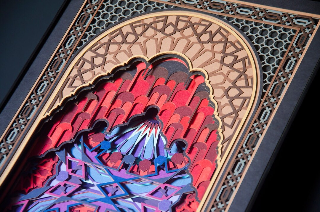 Arabian Nights Paper Sculpture / Layered Paper Cut Wall Art / Modern ...