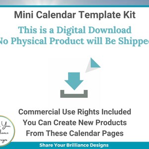 2025 Mini Calendar Kit for Planners, Sunday Start Day - 3 Styles in JPG ...