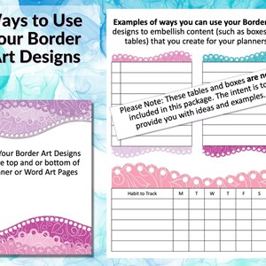 Border Art for Printable and Digital Planners Digital - Etsy