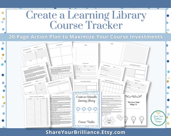 Course Tracker Create an Actionable Learning Library | Etsy