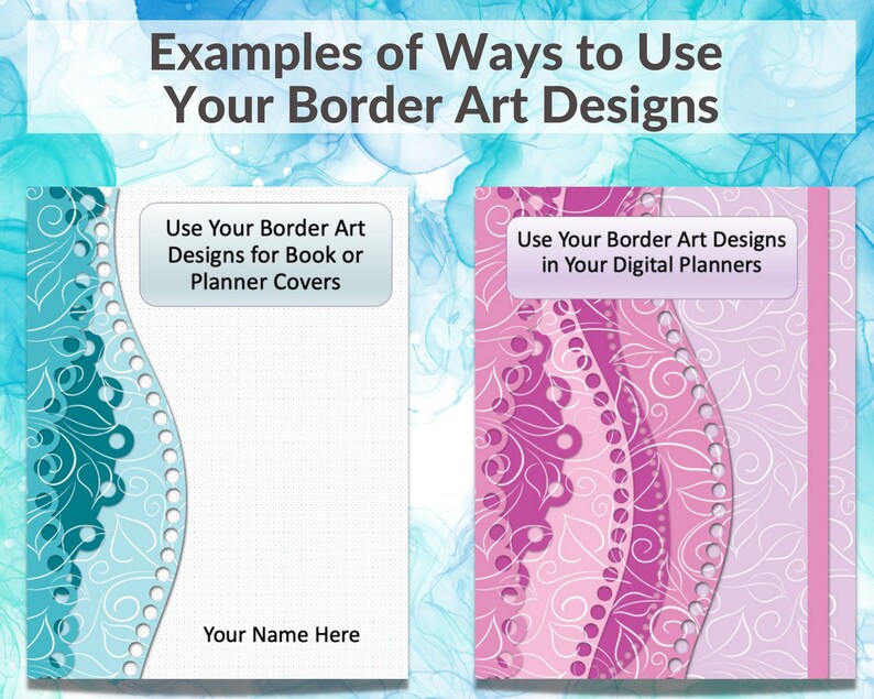 Border Art for Printable and Digital Planners, Digital Stickers, Amazon ...