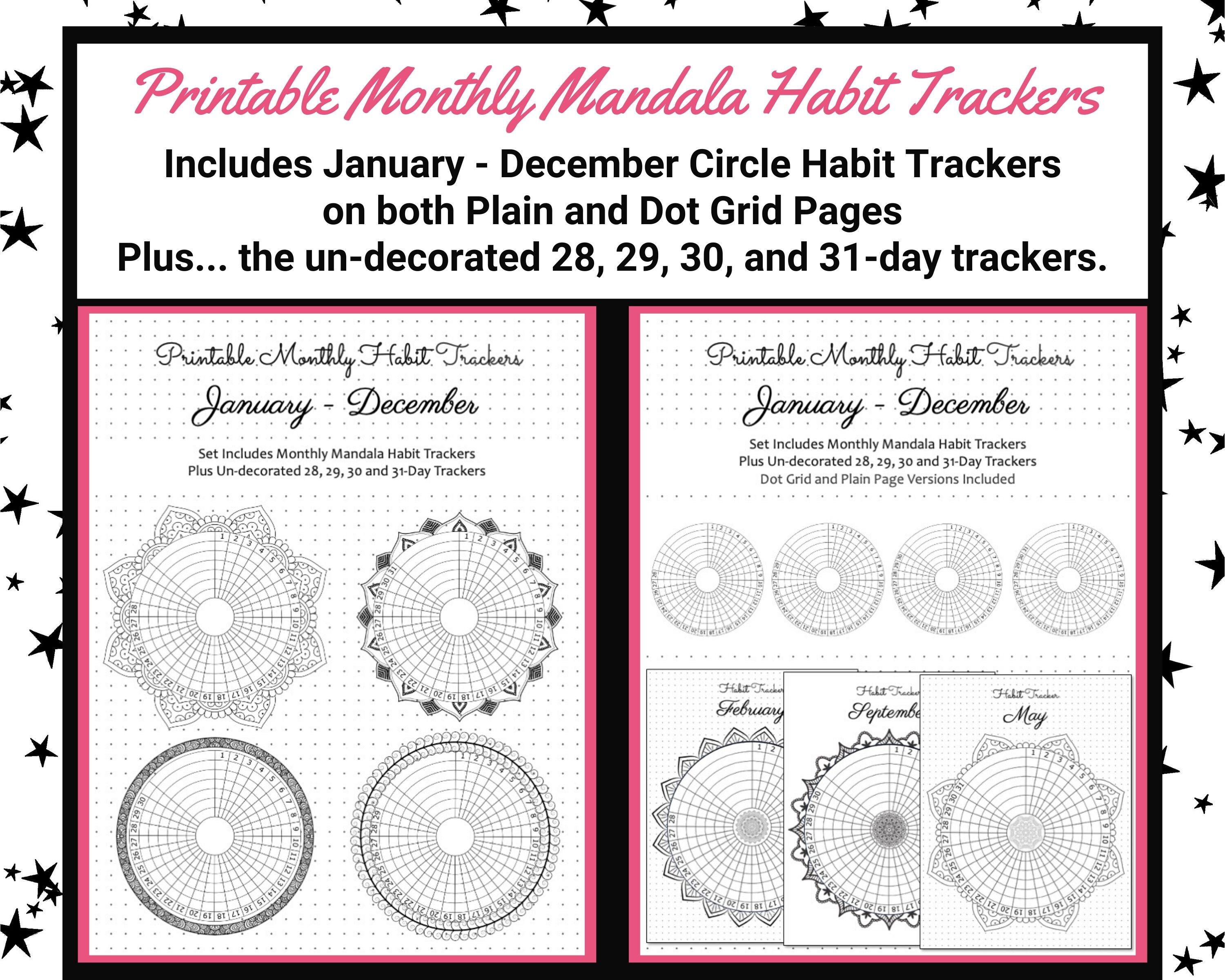 Monthly Circle Habit Tracker Kit Commercial Use (Instant Download) - Etsy