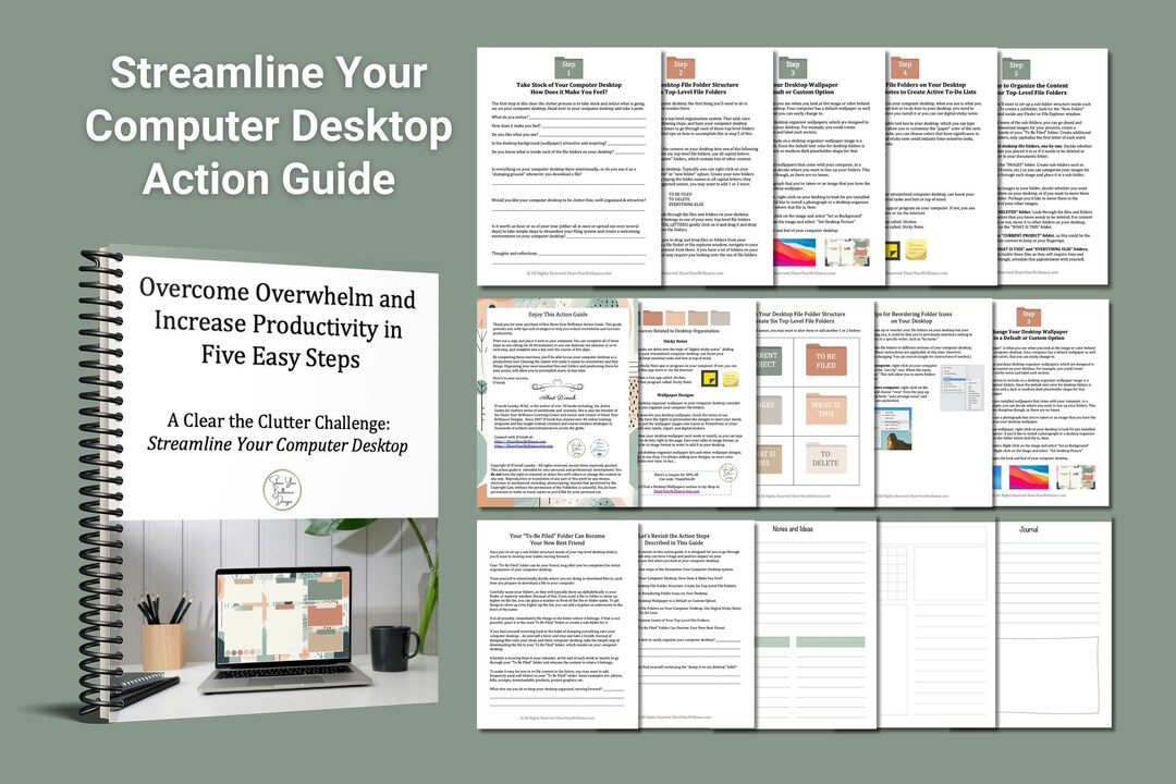 Organize Your Computer Desktop Action Guide, 15-page Guide to Help You ...
