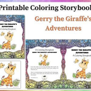 Printable Coloring Storybook: Gerry the Giraffe's - Etsy Canada