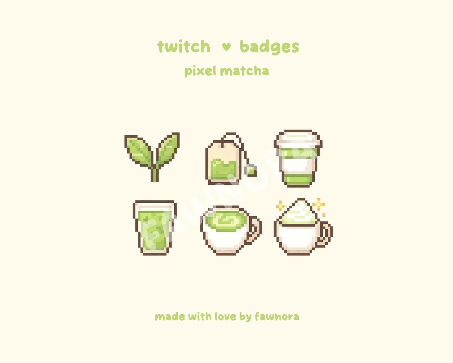 Pixel Matcha Twitch Sub Badges - Etsy