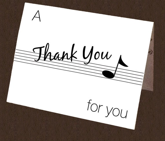 Musical Thank You Printable Music Themed Thank You Cards • Music