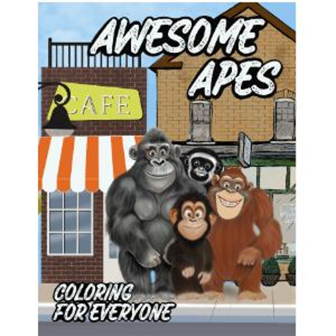 Funny Ape Coloring Book Printable | Adorable Gorilla, Chimp & Orangutan ...