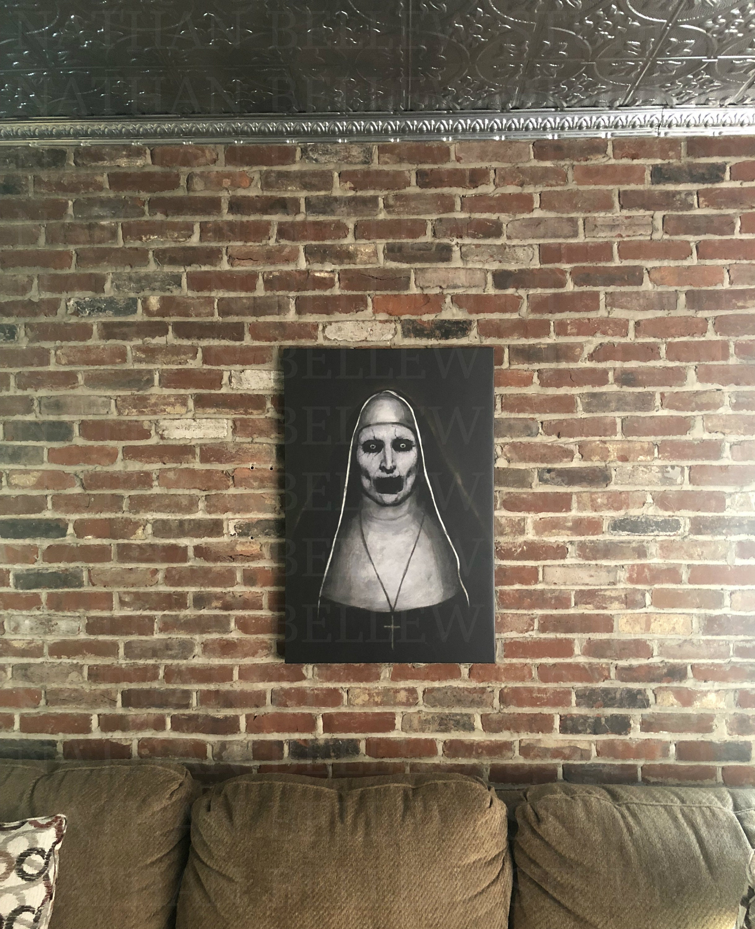 The Conjuring 2 Demon The Nun Valak Painting Light's Out | Etsy