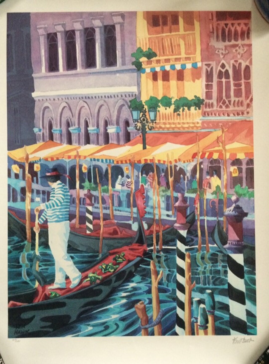 Vintage 90’s “venice” by Artist Ken Hawk. Limited Edition Serigraph on ...