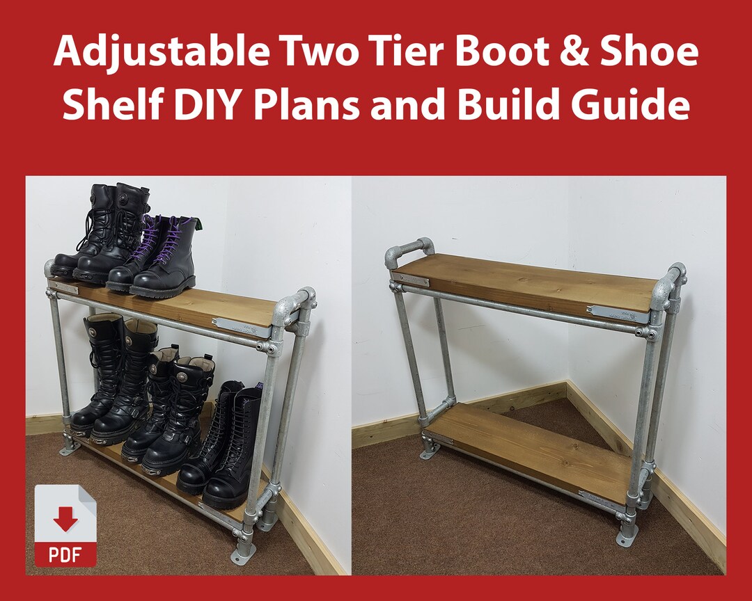 Adjustable Scaffold Two Tier Boot & Shoe Shelf DIY Plans and - Etsy