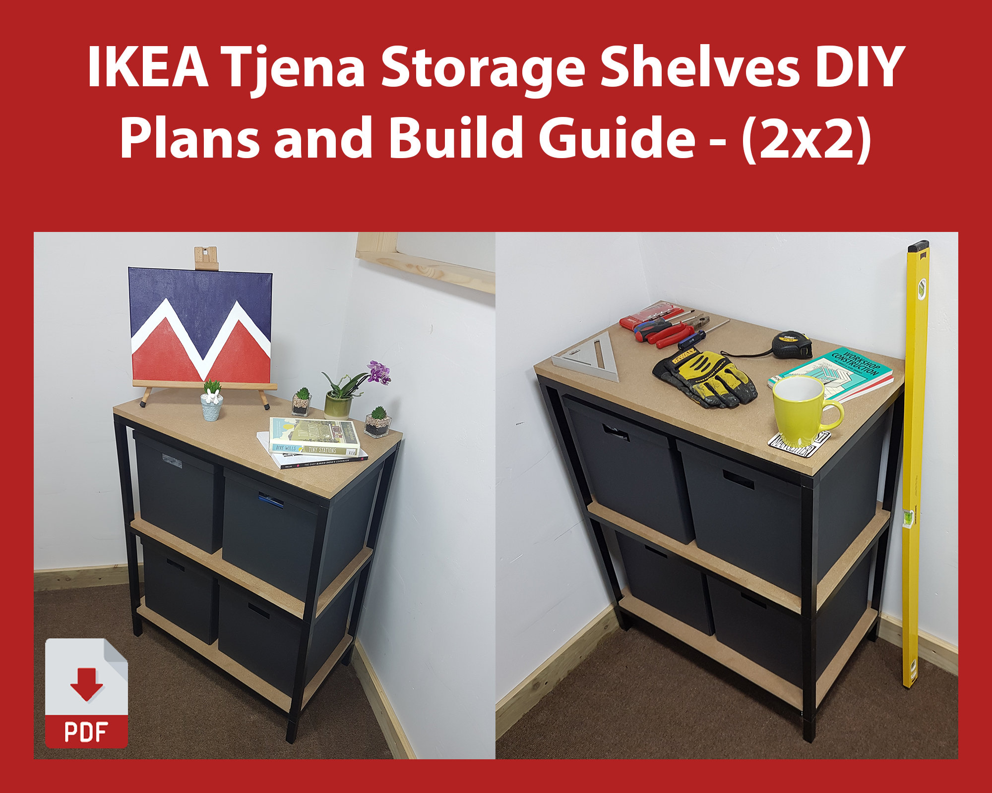 IKEA Tjena Storage Shelves DIY Plans and Build Guide - (2x2) - Etsy Canada