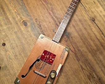 Complete DIY 3-string Fretted Cigar Box Guitar Kit With Neck Includes ...