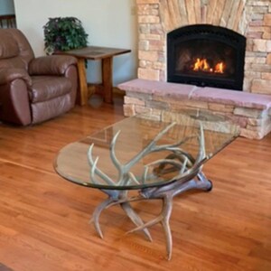 Coffee Table Real Elk Antler Furniture Rustic Furniture Coffee Table ...