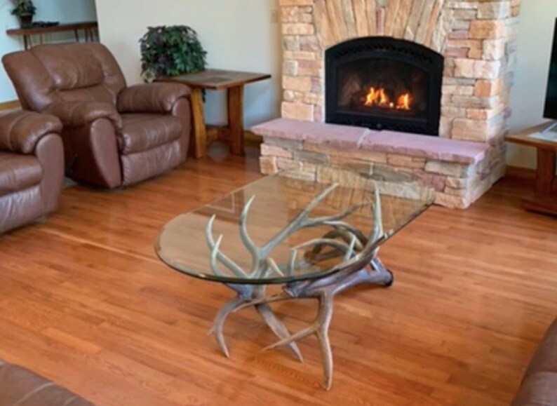 Coffee Table Real Elk Antler Furniture Rustic Furniture Coffee Table ...