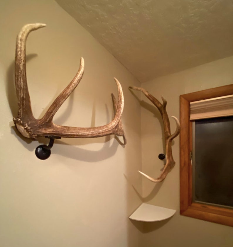 Real Elk Antler Towel Coat Hat Rack Bathroom Rustic Furniture Antler ...