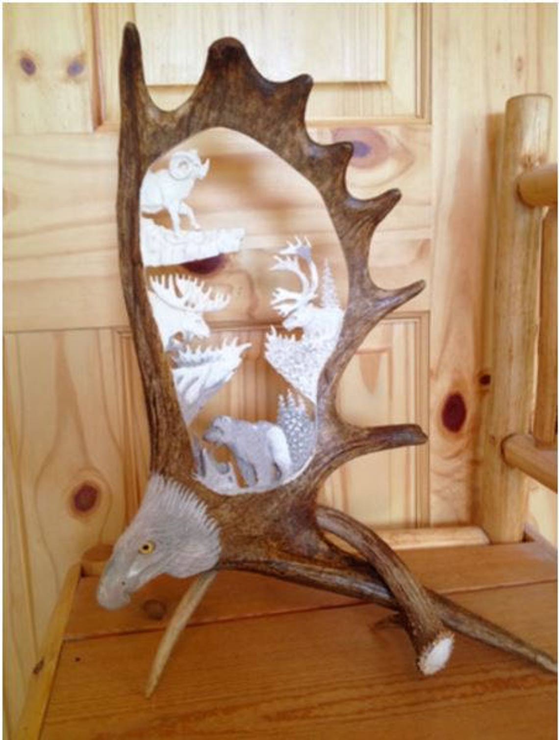 Antler Carving Moose Antler Carvings Eagle Carving Antler Art - Etsy Canada
