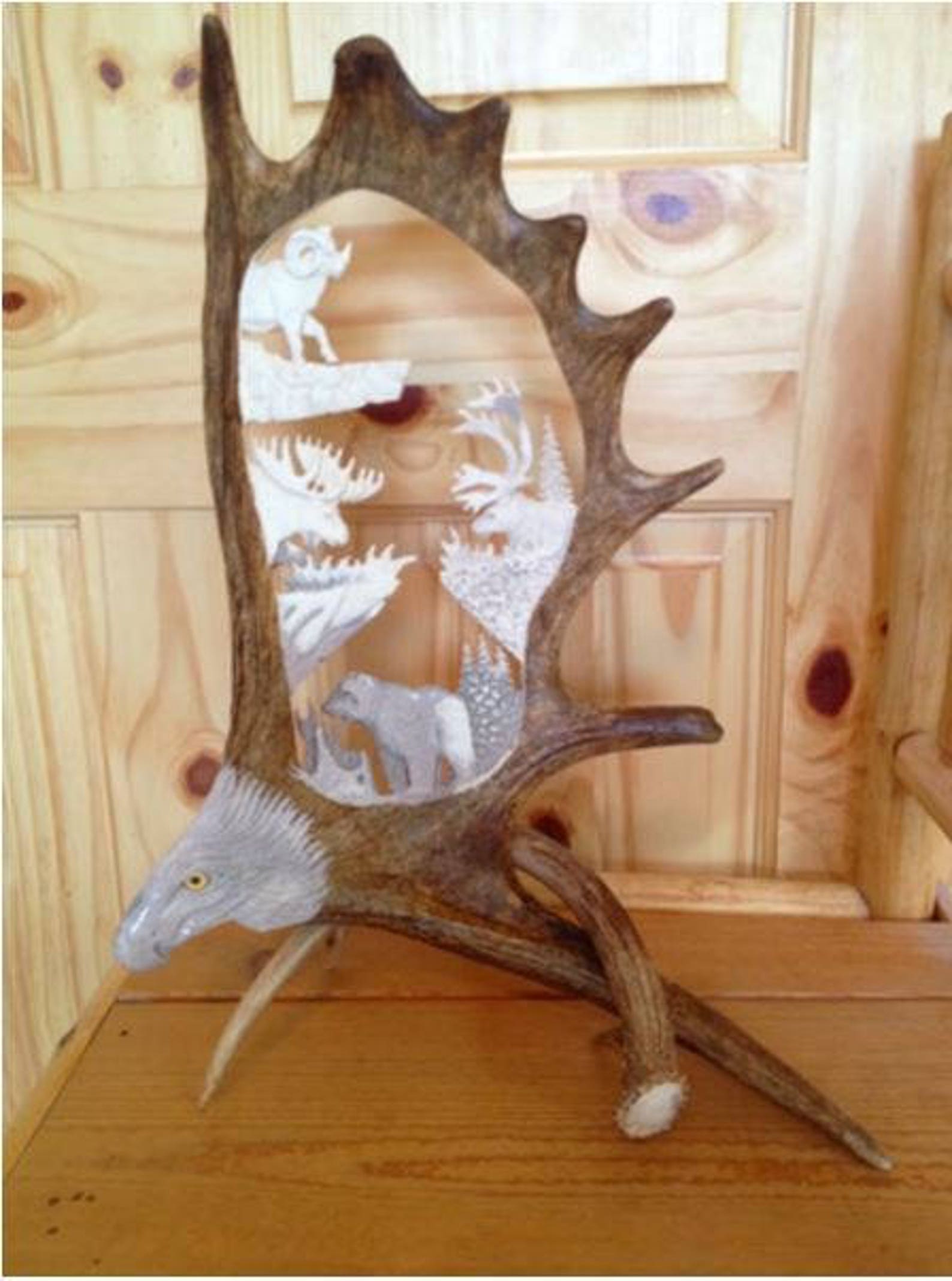 Antler Carving Moose Antler Carvings Eagle Carving Antler Art - Etsy Canada