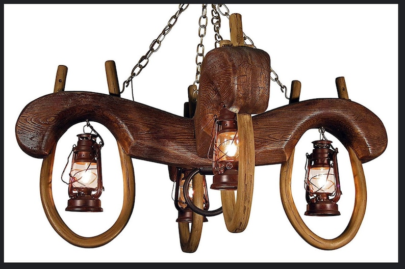 Paul Bunyan Ox Yoke Light Rustic Chandelier Western Decor Pendant Log ...