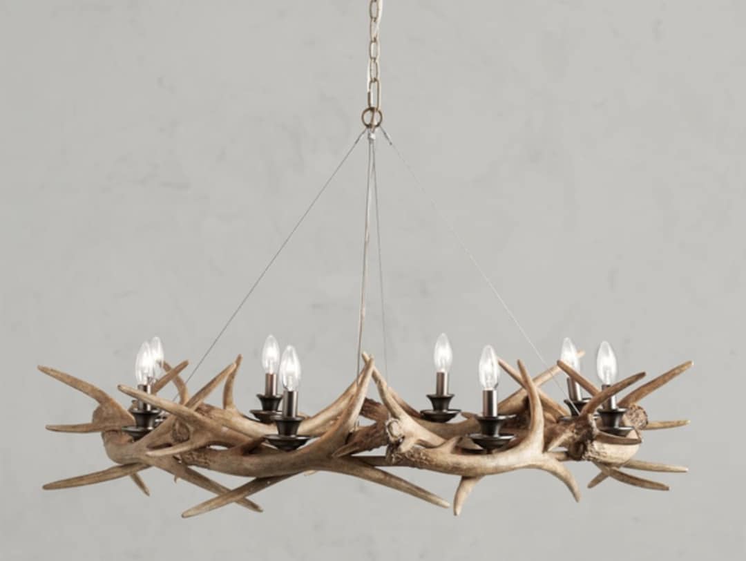 Round Deer Chandelier Antler Pendant 5-8 Lights Individually ...