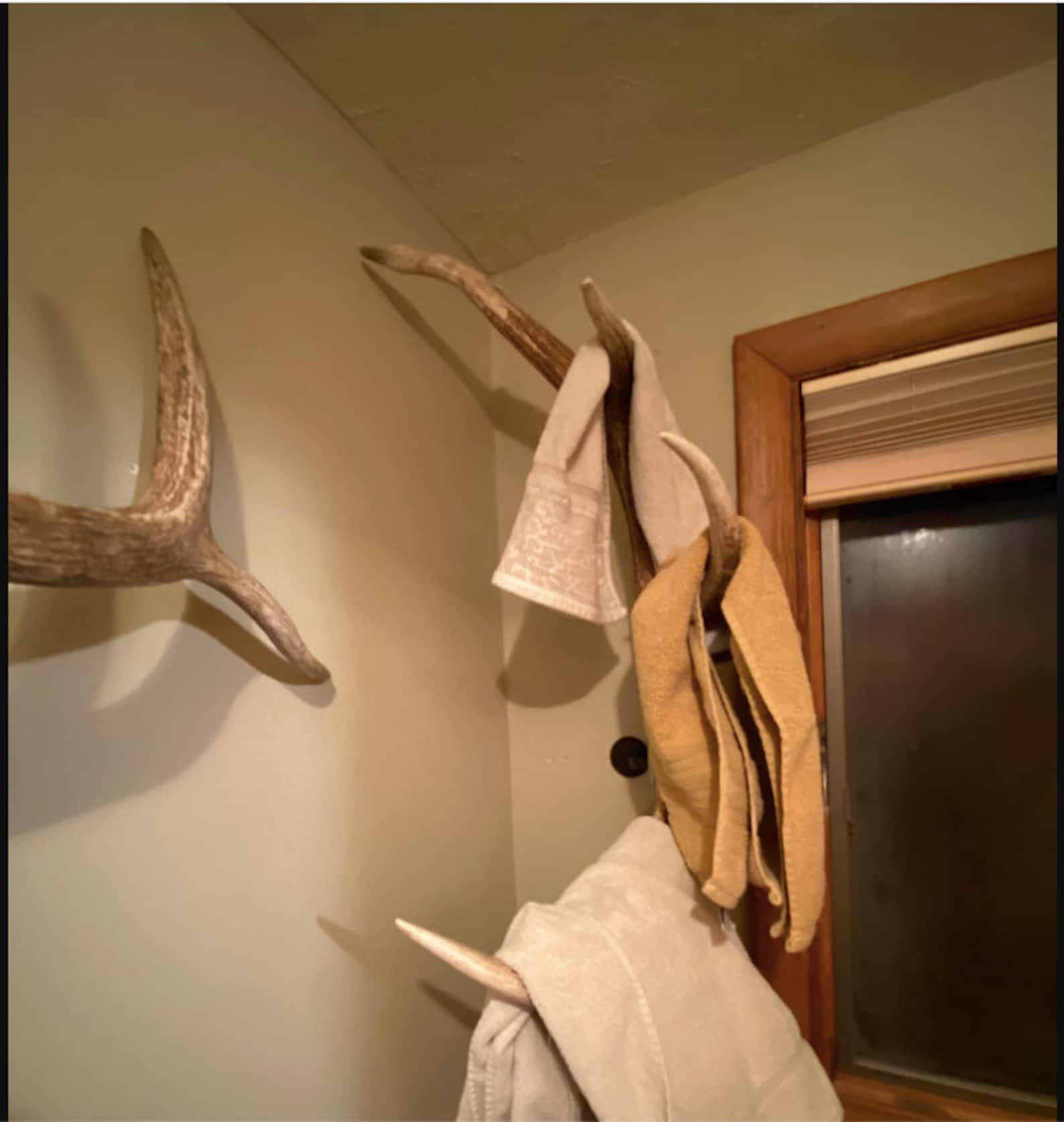 Real Elk Antler Towel Coat Hat Rack Bathroom Rustic Furniture - Etsy