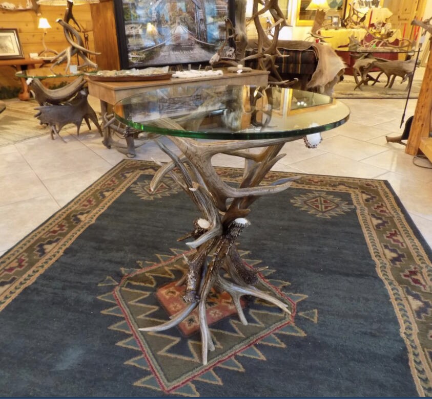 Elk Antler Coffee Table 30"x30"x30" Elk Antler Table Solid Wood,