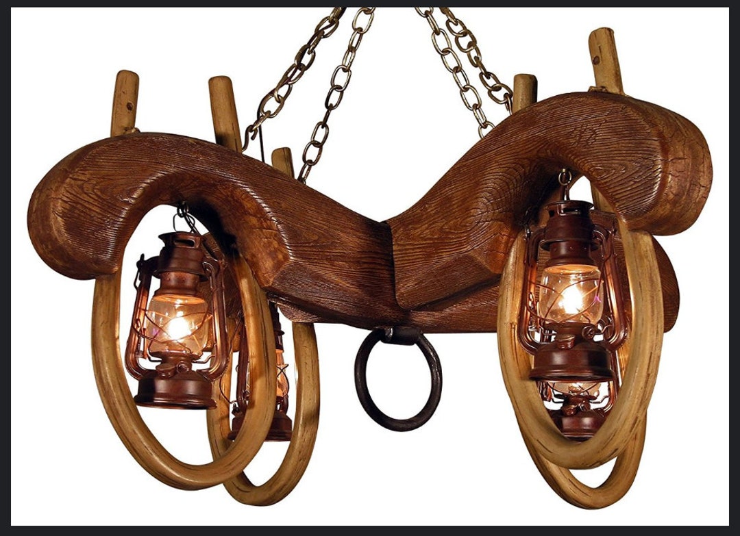 Paul Bunyan Ox Yoke Light Rustic Chandelier Western Decor Pendant Log ...