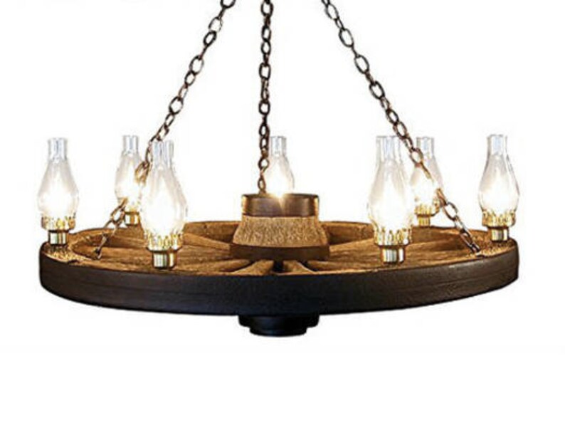 Wagons West! Wagon Wheel Chandelier Western Decor Pendant Rustic Light ...