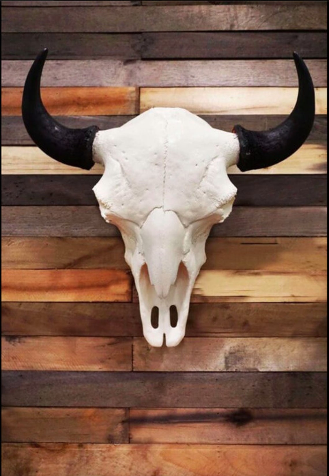 Faux European Buffalo Bison Skull Mount Rustic Furniture Log Cabin ...