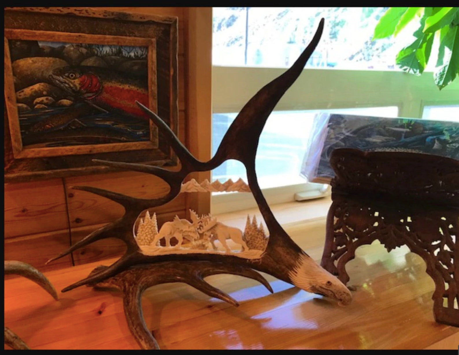 Antler Carving Moose Antler Carvings Moose Antler Art Moose - Etsy Canada