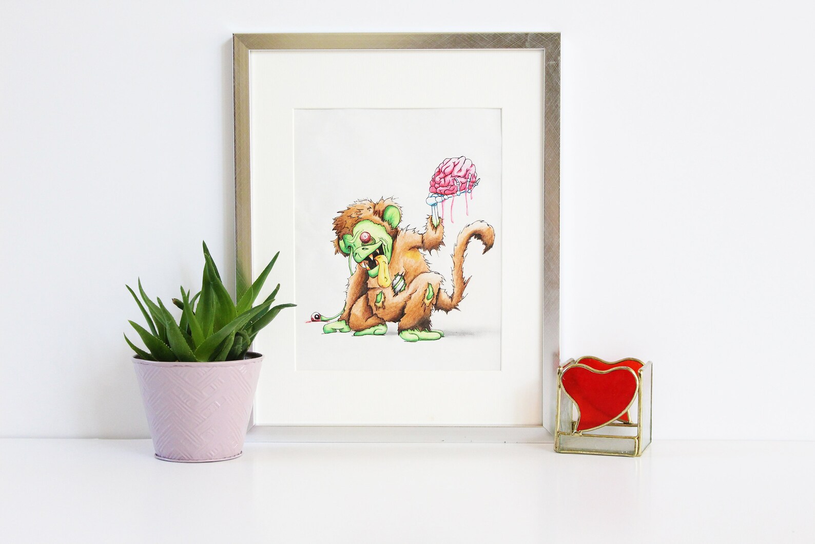 Zombie Monkey the Creepy Cute Monster Animal Funny Art Print - Etsy