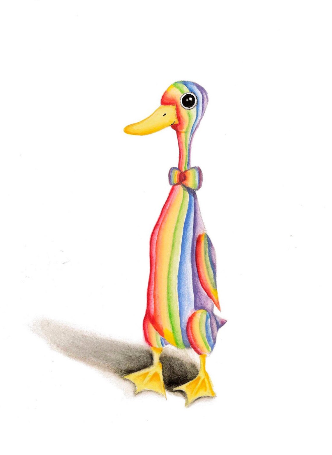 Rainbow Duck the Cute Rainbow Watercolor Painting and Art Print - Etsy