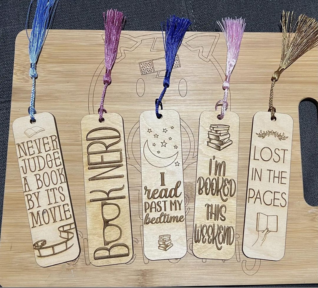 Reading Themed Wooden Bookmarks - Etsy