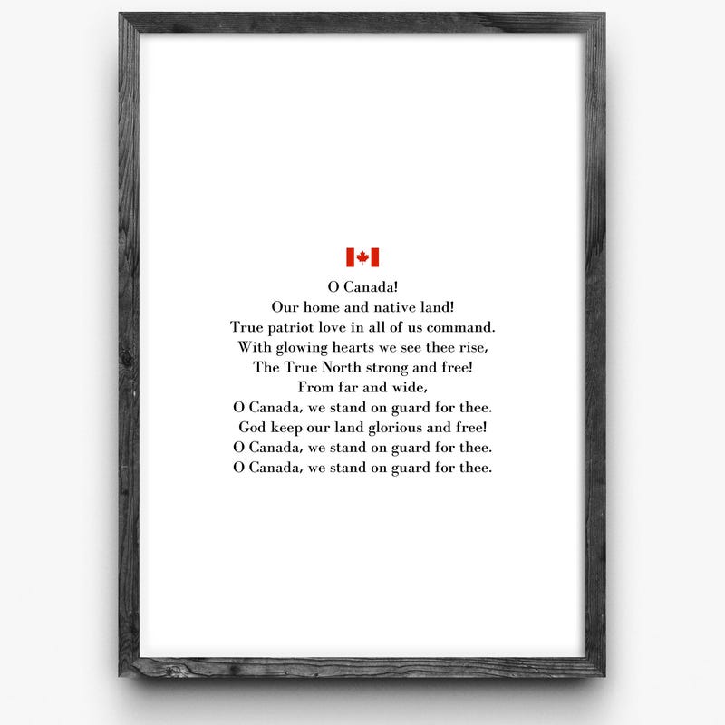 Canada National Anthem Words - Etsy New Zealand