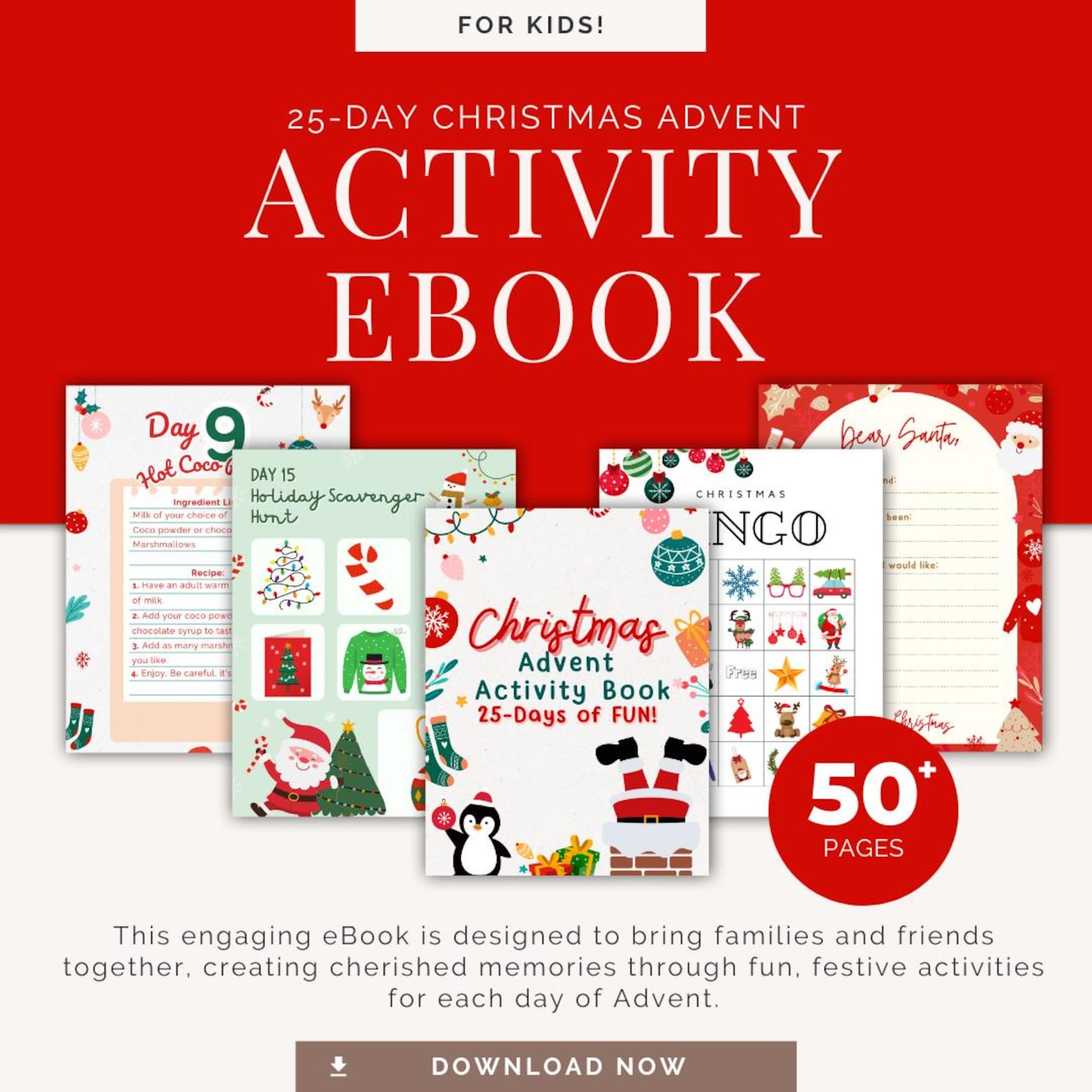 25-day Christmas Advent Activity Book, Christmas Family Fun, Holiday ...
