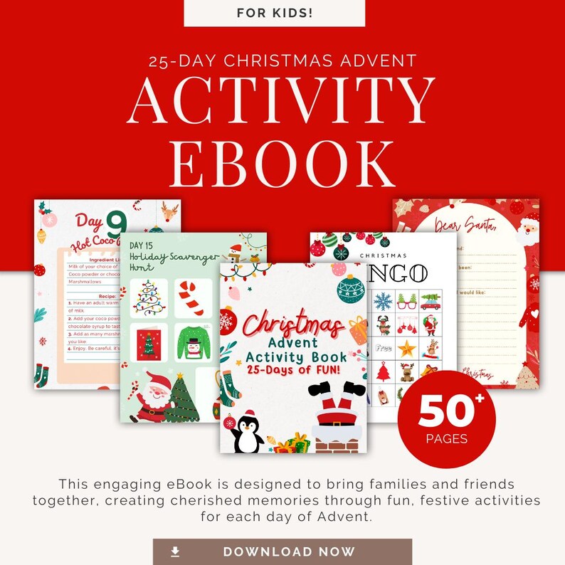 25-day Christmas Advent Activity Book, Christmas Family Fun, Holiday ...