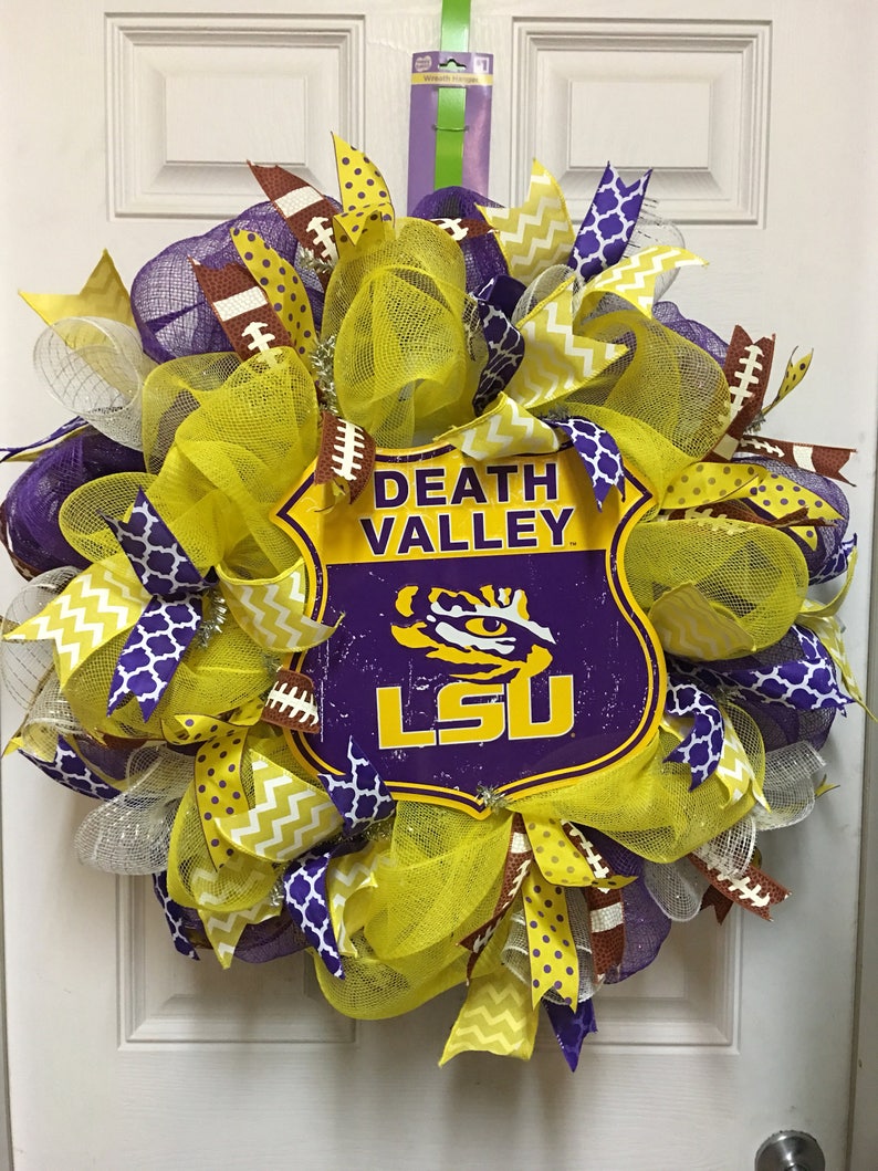 LSU Football Wreath. Lsu wreath. Lsu Tigers Wreath. Lsu | Etsy