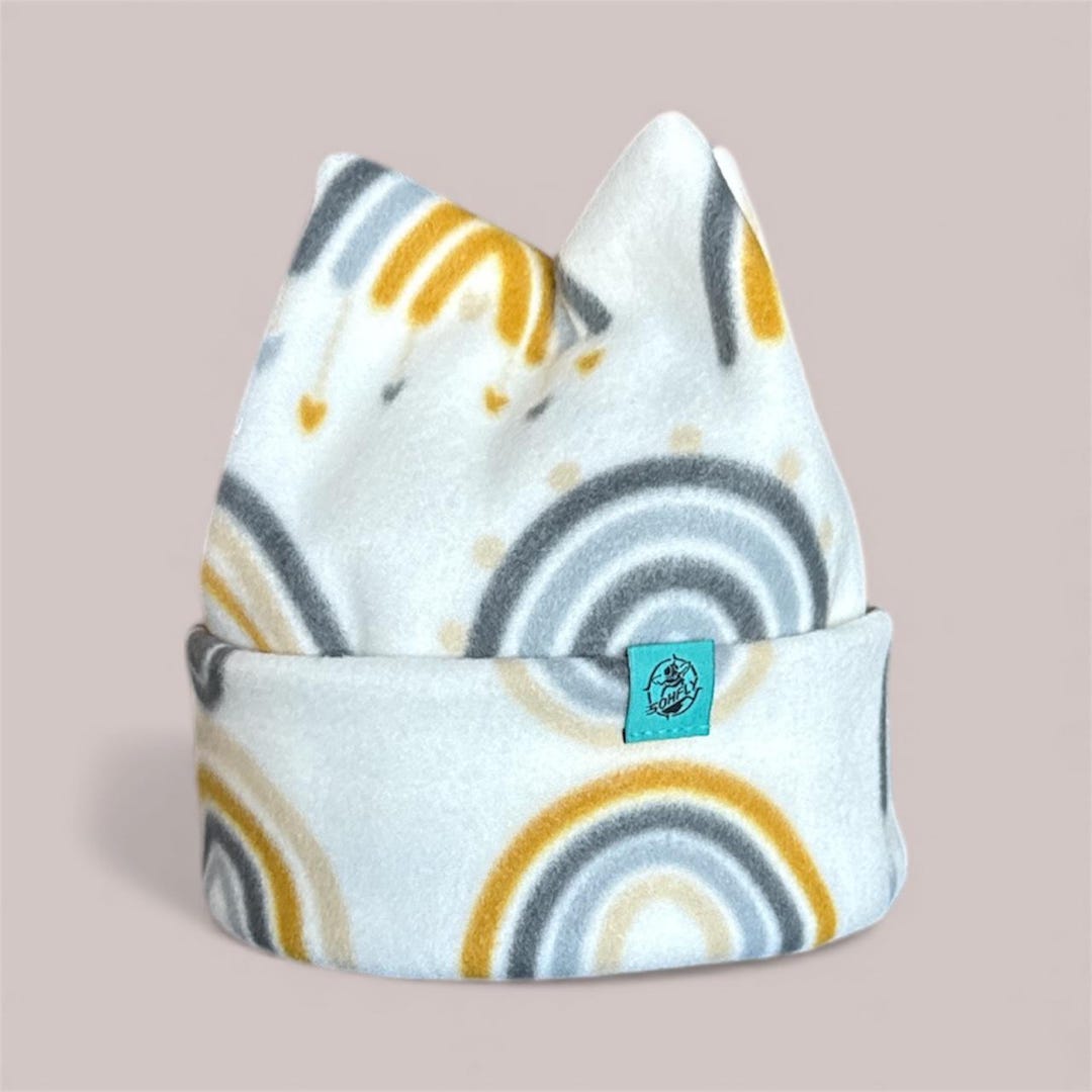 Retro Four Point Beanie | White Fleece Hat | Warm Winter Toque - Etsy